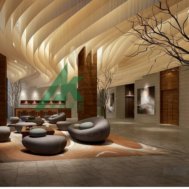 300 mm breite Aluminium-Metalldecke 3000 mm Länge U-Baffle-Decke